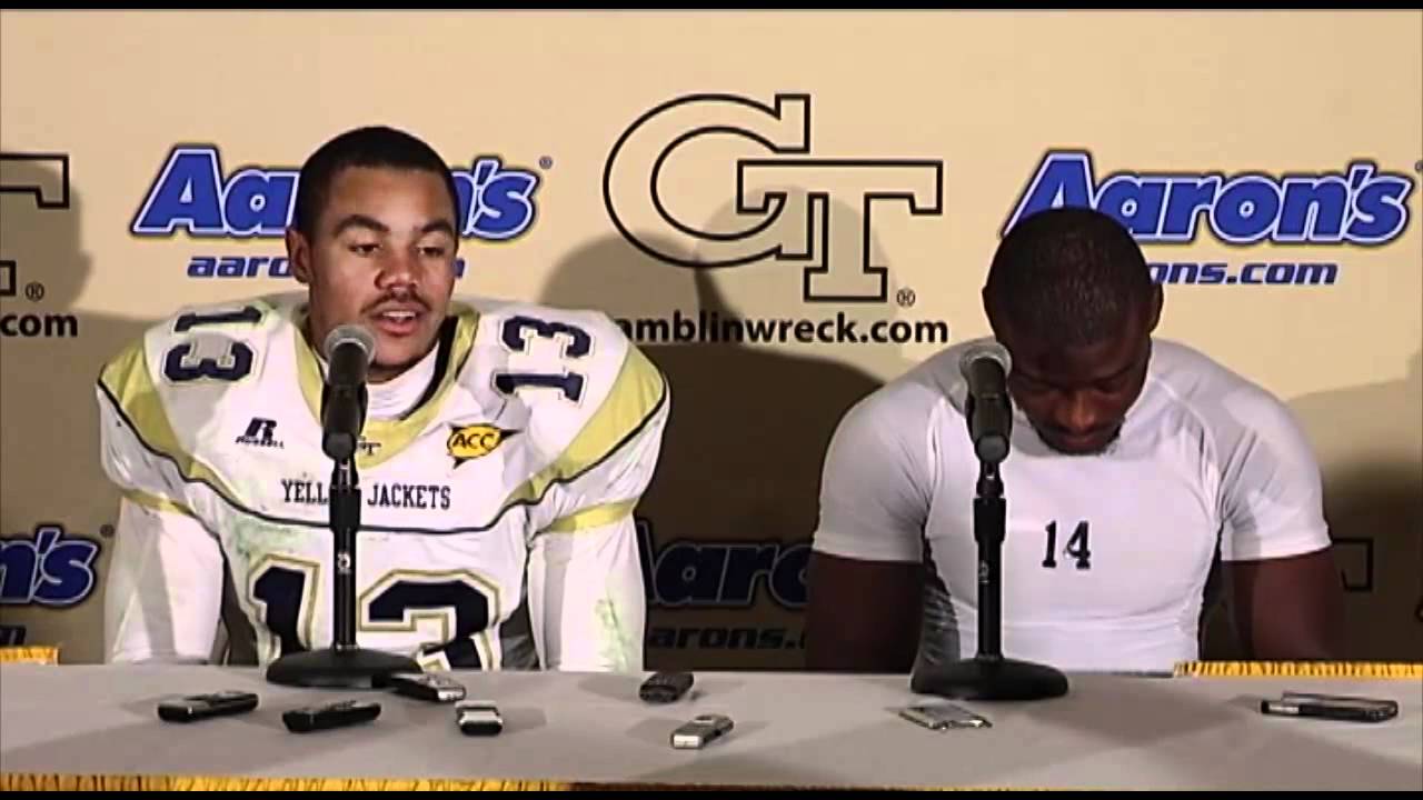Georgia Tech QB Tevin Washington & DB Jemea Thomas Postgame - 10/29/11 ...