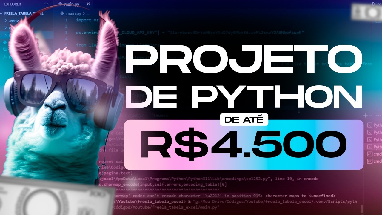 Projeto Python de até R$4.500 - LlamaIndex e LlamaParse - Ler PDFs com Python - Aula 1 - YouTube