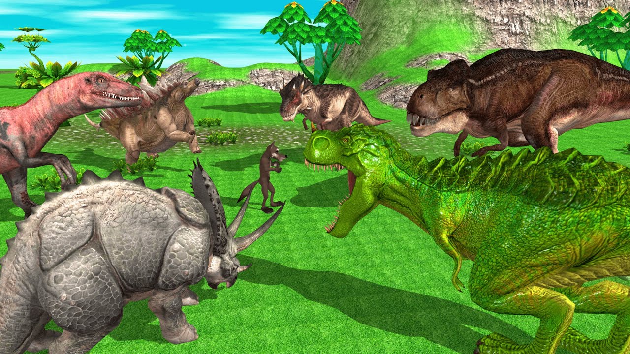 Cunning wolf vs Dinosaurs | Funny stories | Animals Stories | Lion ...