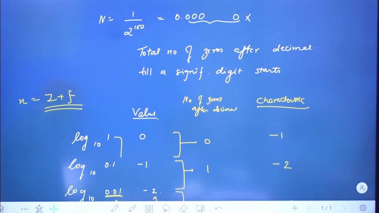 MATHS LOG CHARACTERSTIC AND MANTISSA - YouTube