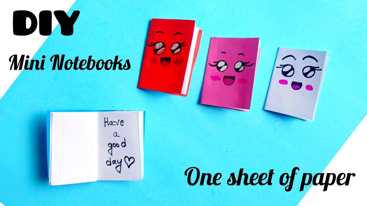 How to make mini note book With paper || diy mini note book with one ...
