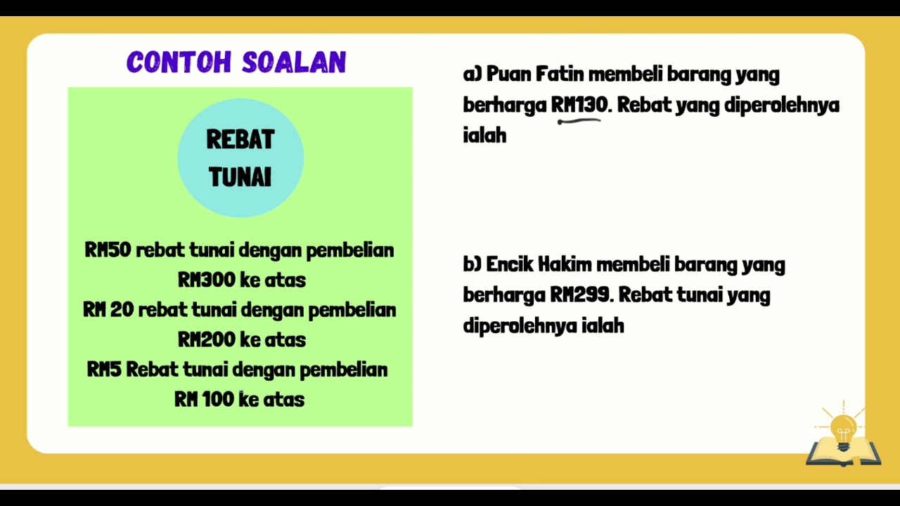 MATEMATIK TAHUN 6 - DISKAUN DAN REBAT - YouTube