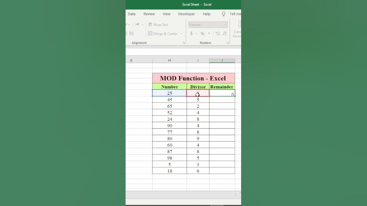 MOD-Function in Excel. #smartexcel #smartphone #exceltech #microsoft #excelworld #tutorial # ...