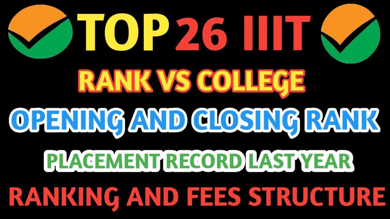 Complete Details Of All IIIT'S Cut off||OR-CR Of All IIIT'S ||Placement ...