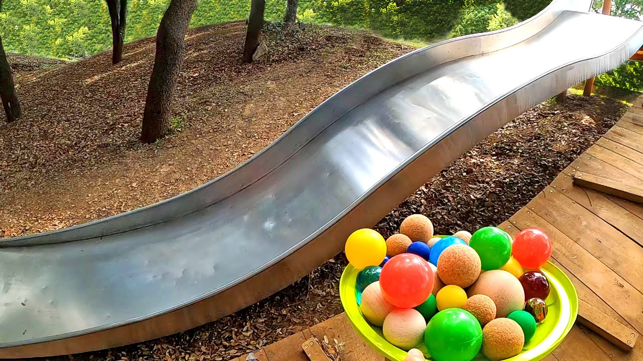 Super Slide Marble Run Race ASMR. Colorful Balls and Marbles - YouTube