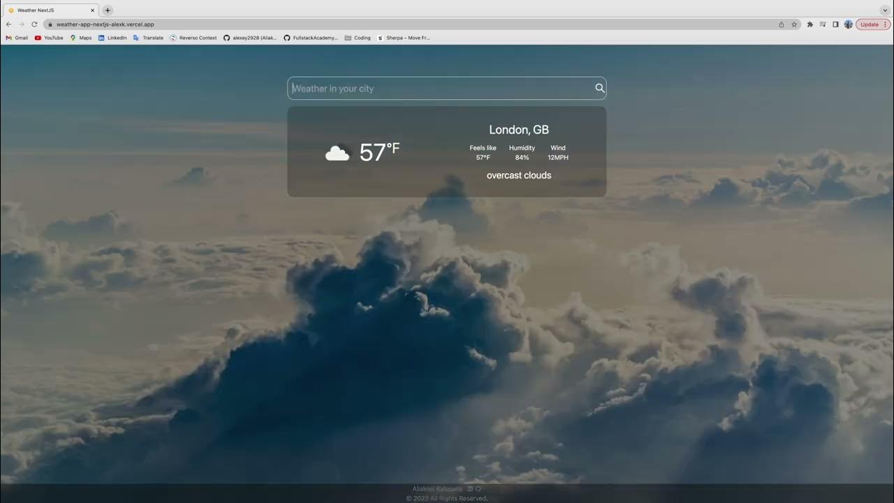 Weather app nextjs - YouTube