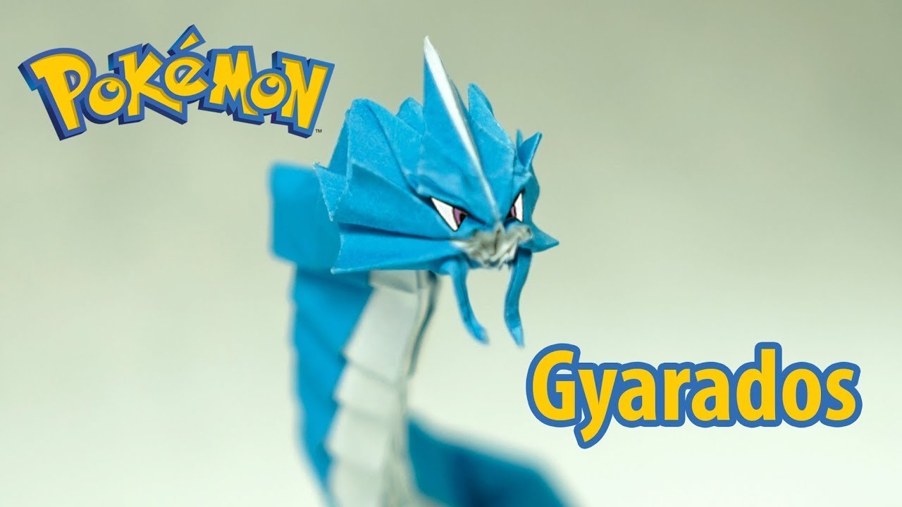 Origami Gyarados Tutorial (2-Color Square Paper, NO CUTS!) | Pokémon ...