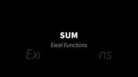 10sec Excel Functions - YouTube
