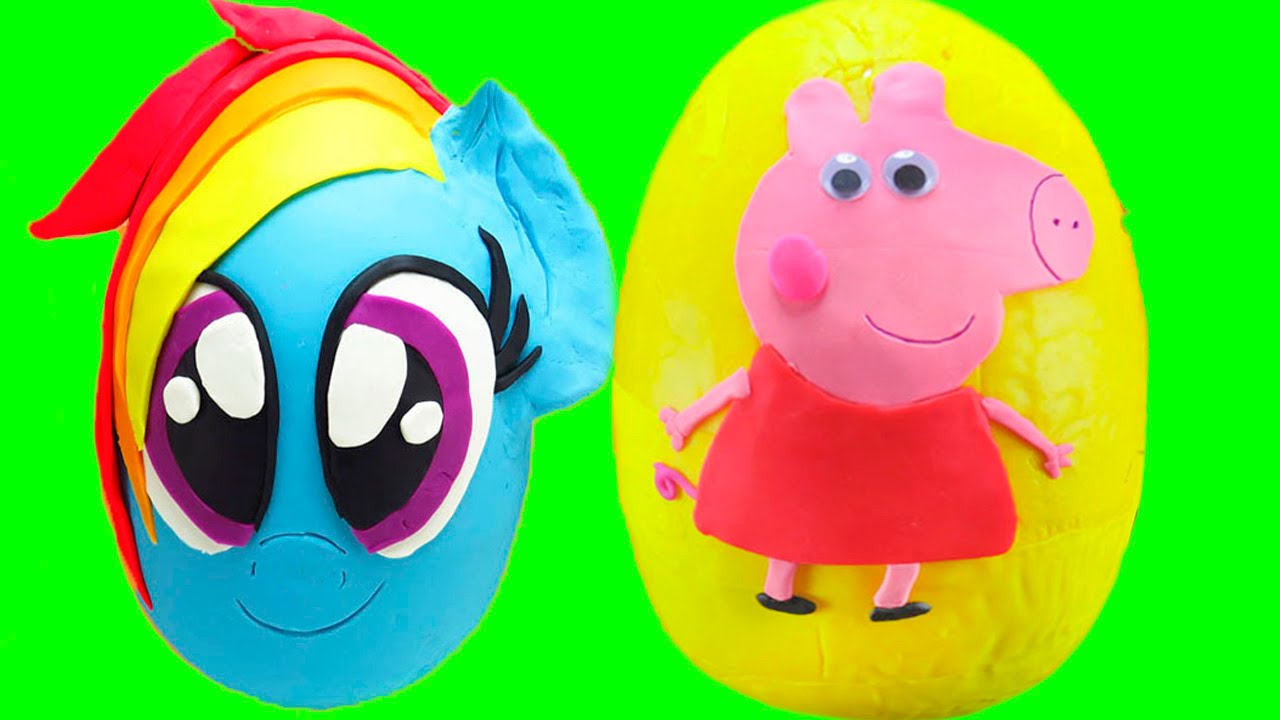 Peppa Pig episodes and My Little Pony Giant Easter Eggs - YouTube