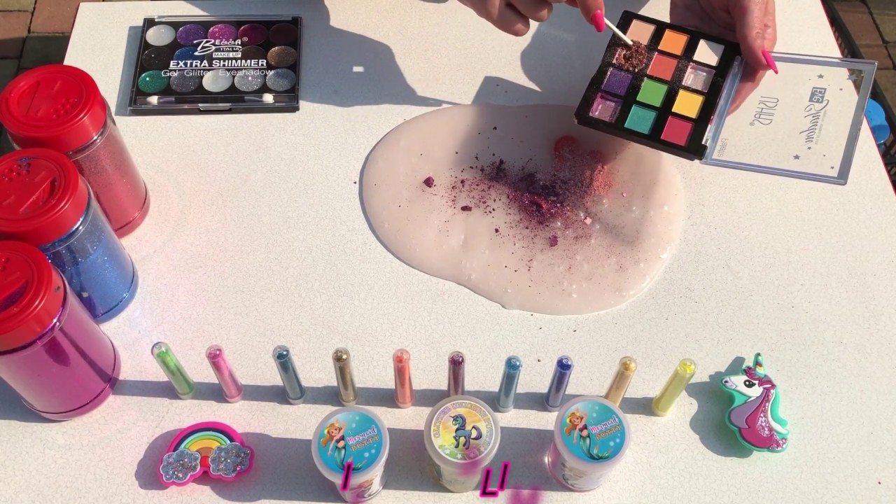 Very Good SLIME Mixing Makeup Eyeshadow Into Slime ASMR - YouTube