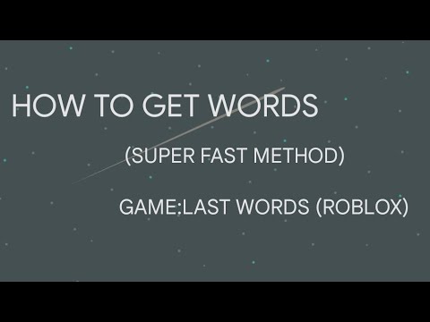HOW TO GET WORDS (FAST METHOD) ROBLOX#roblox #LAST WORDS - YouTube