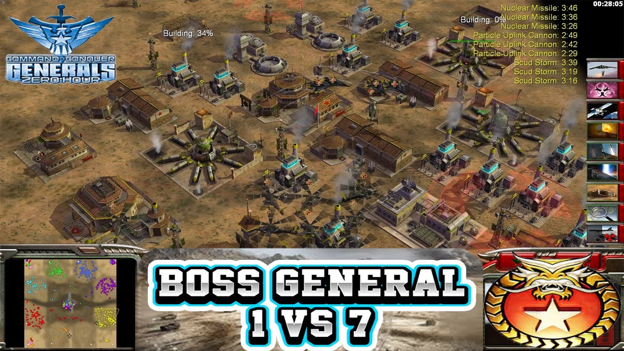 Command & Conquer Generals Zero Hour - Boss General 1 vs 7 HARD ...