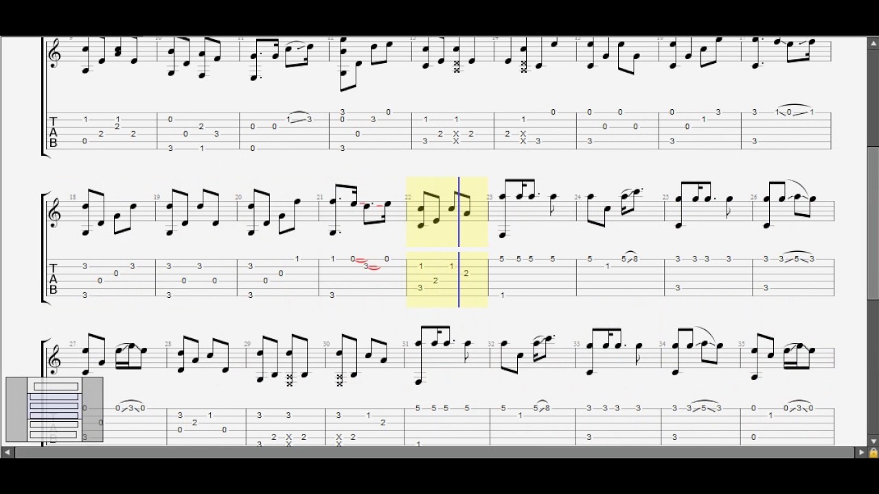 Hang bê lem guitar solo tab - YouTube