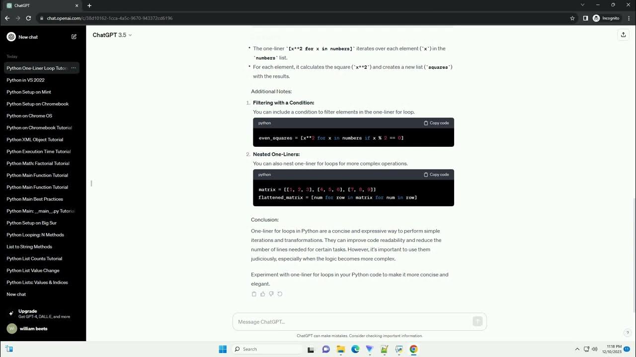 python one line for loop - YouTube