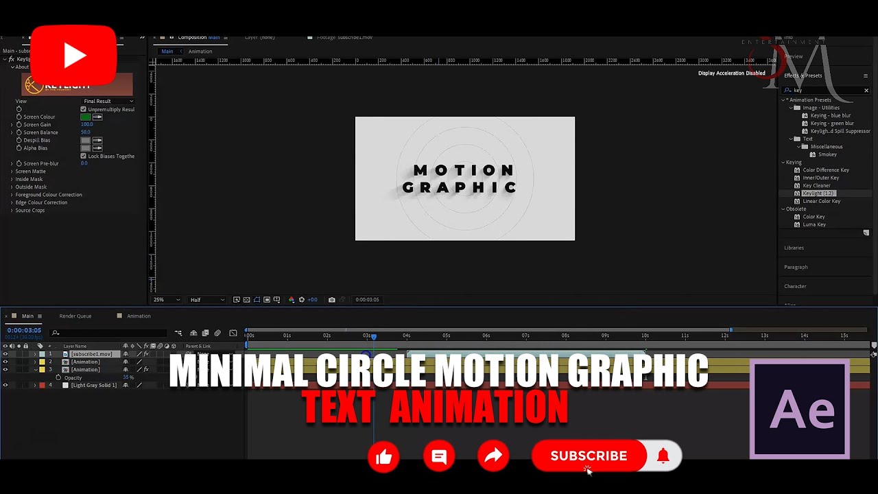 CREATE A MINIMAL CIRCLE MOTION GRAPHIC TEXT ANIMATION IN ADOBE AFTER EFFECT II AFTER EFFECT ...
