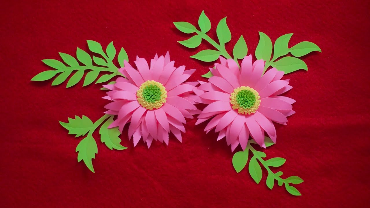 Beautiful Flowers Making With Paper - Paper Craft (Cara Membuat Bunga ...