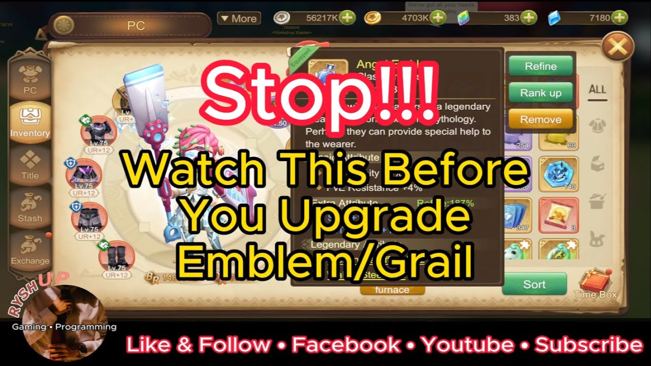 STOP!!! Watch This First Before you Upgrade your Emblem / Grail ...