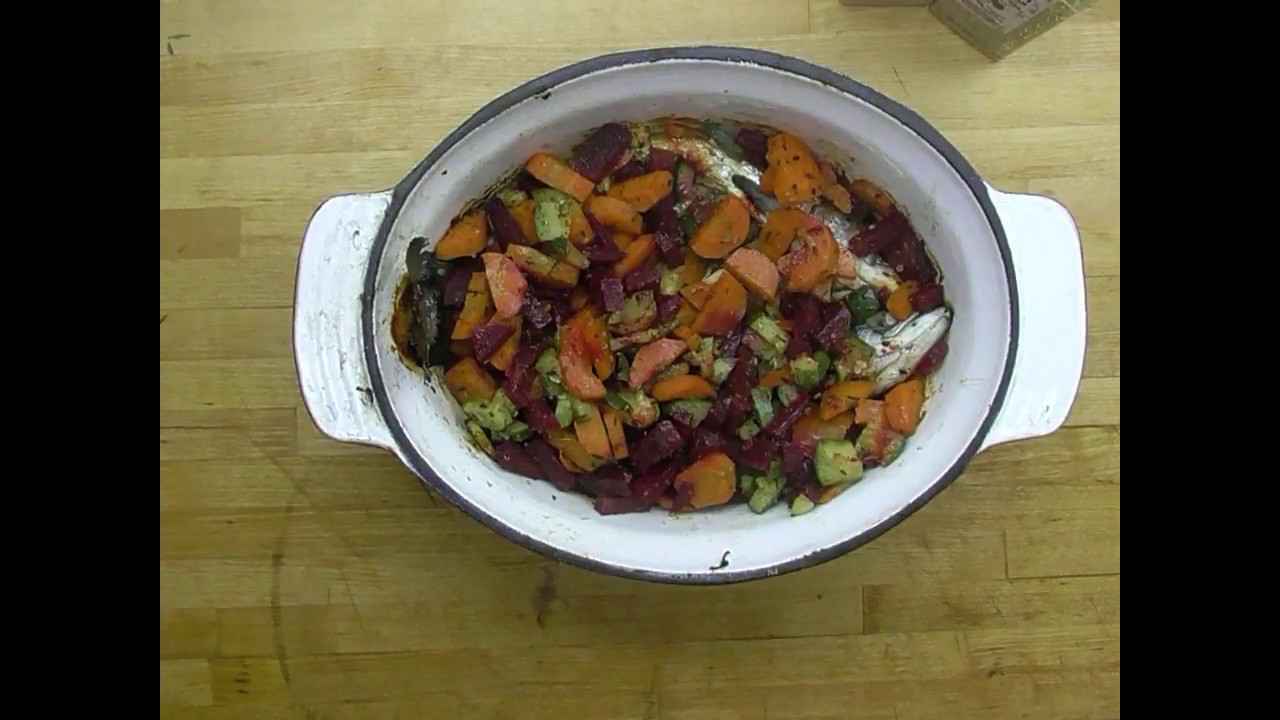 Kala küüslaugupipraga ja aedviljad maitsega Aedvili "vegan" - YouTube
