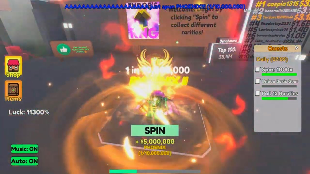 Fudge's rng Phoenix 1 in 10,000,000 #roblox - YouTube