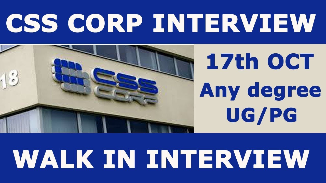 CSS CORP INTERVIEW - TECH SUPPORT - ANY DEGREE - CHENNAI WALK IN ...