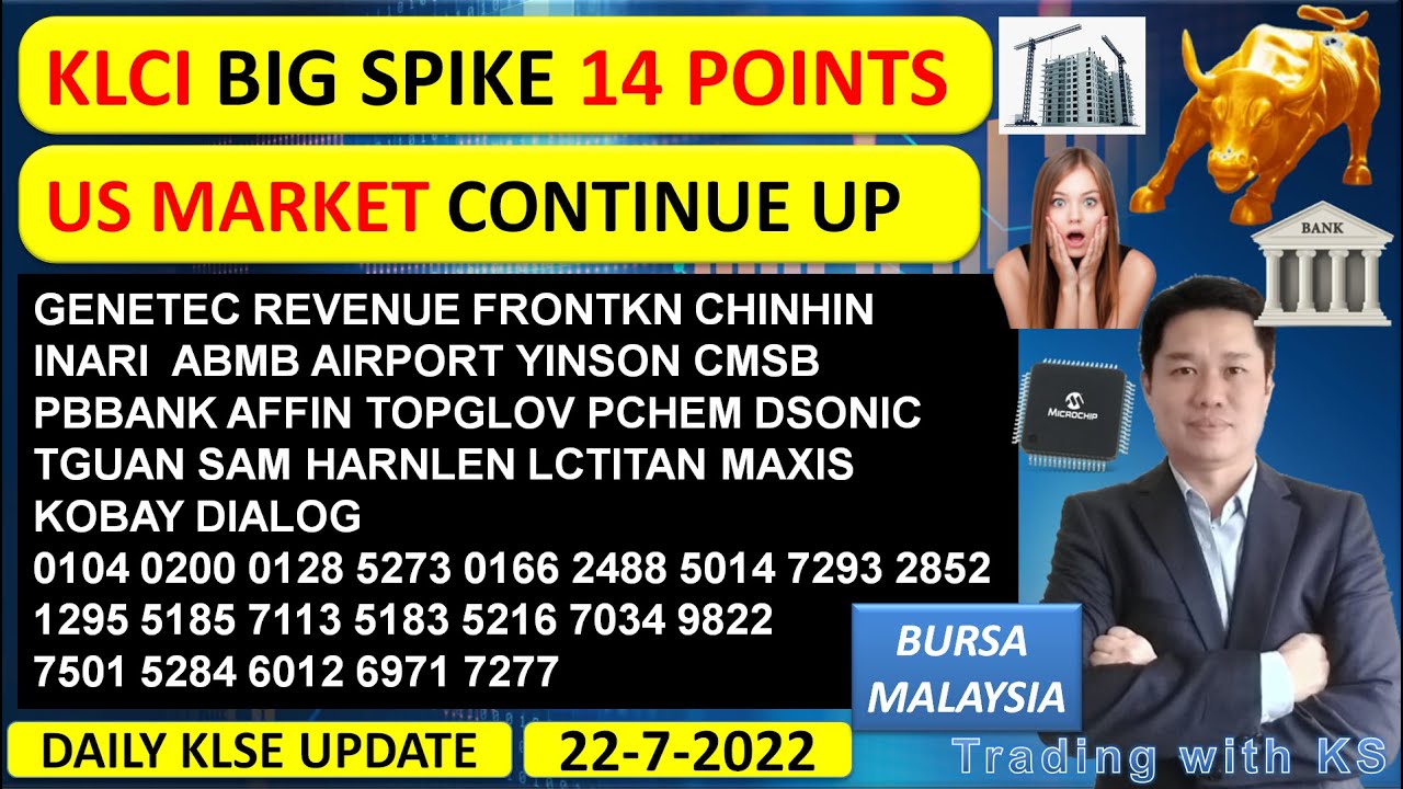 Daily KLSE BURSA Update - 22-7-2022 💥KLCI BIG SPIKE 14 POINTS💥US MARKET ...
