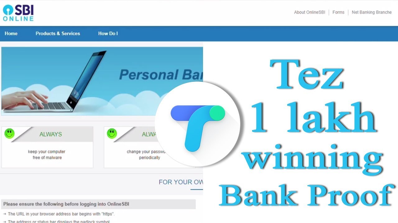 SBI Bank proof - Google Pay 1 lakh winning proof - YouTube
