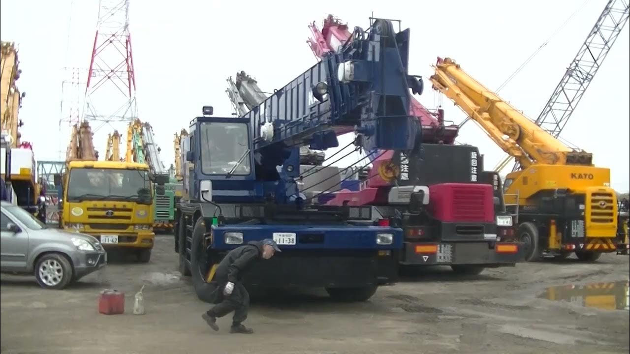 令和4年3/26加藤SS500VX全塗装完成、孫ジブ引き取り、クローラーケレン - YouTube