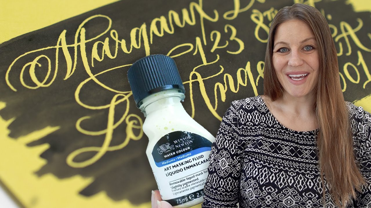 How to Write Calligraphy with Art Masking Fluid - YouTube