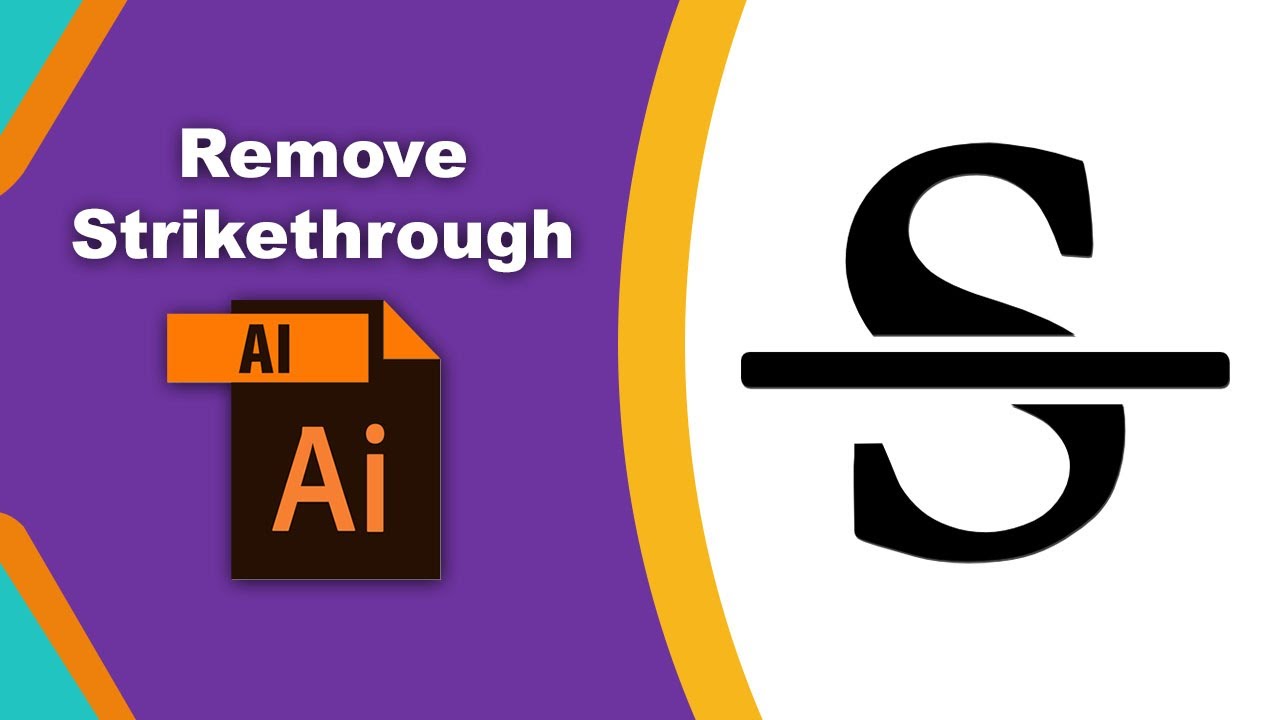 How to remove strikethrough from text in Adobe Illustrator - YouTube