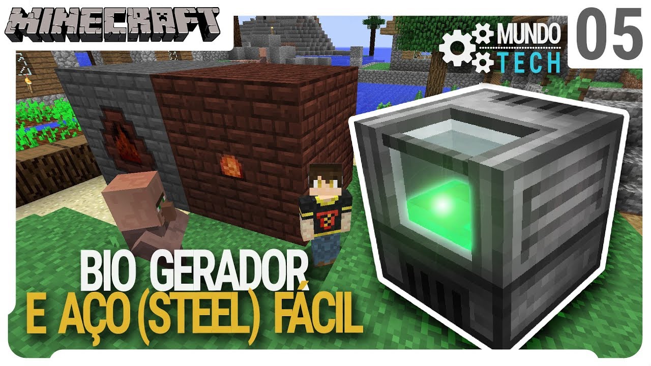 Bio Gerador e como fazer aço bem fácil - Minecraft Mundo Tech - ep 05 ...