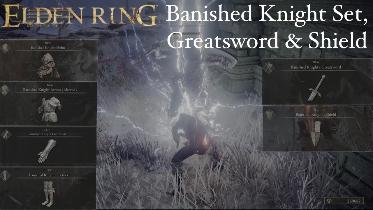 Elden Ring - Caelid - Banished Knight Set, Banished Greatsword & Shield ...