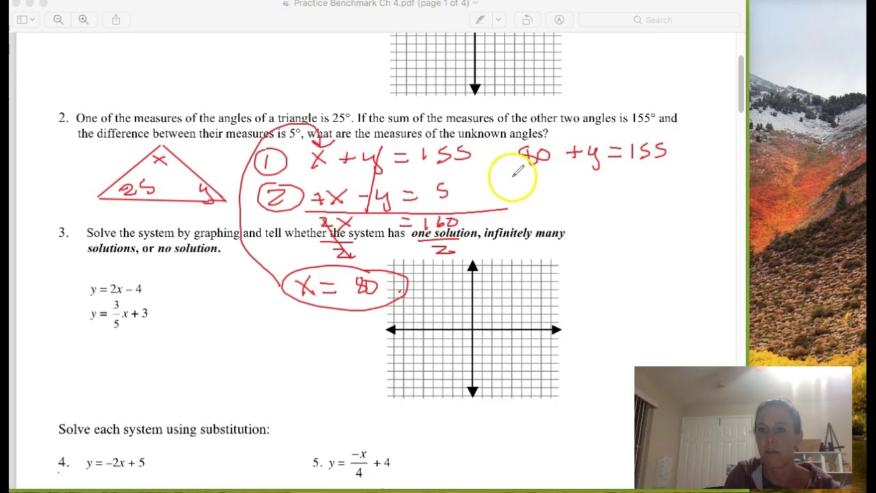 Practice Benchmark Ch. 4 (Math 1) - YouTube