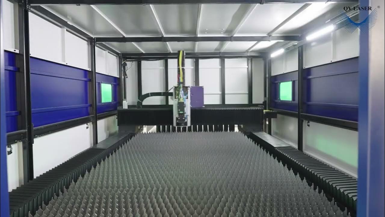 Automatic loading and unloading laser cutting machine with tower - YouTube