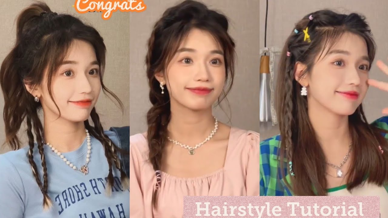 [Korean Styles] Cute & Easy Hairstyle Tutorial🍬 Hair style Girls - YouTube