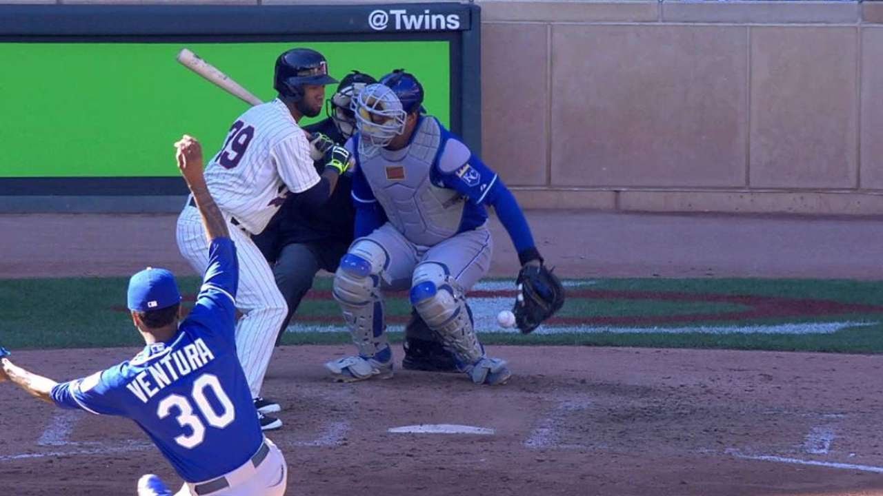 KC@MIN: Perez visited by trainer, stays in the game - YouTube