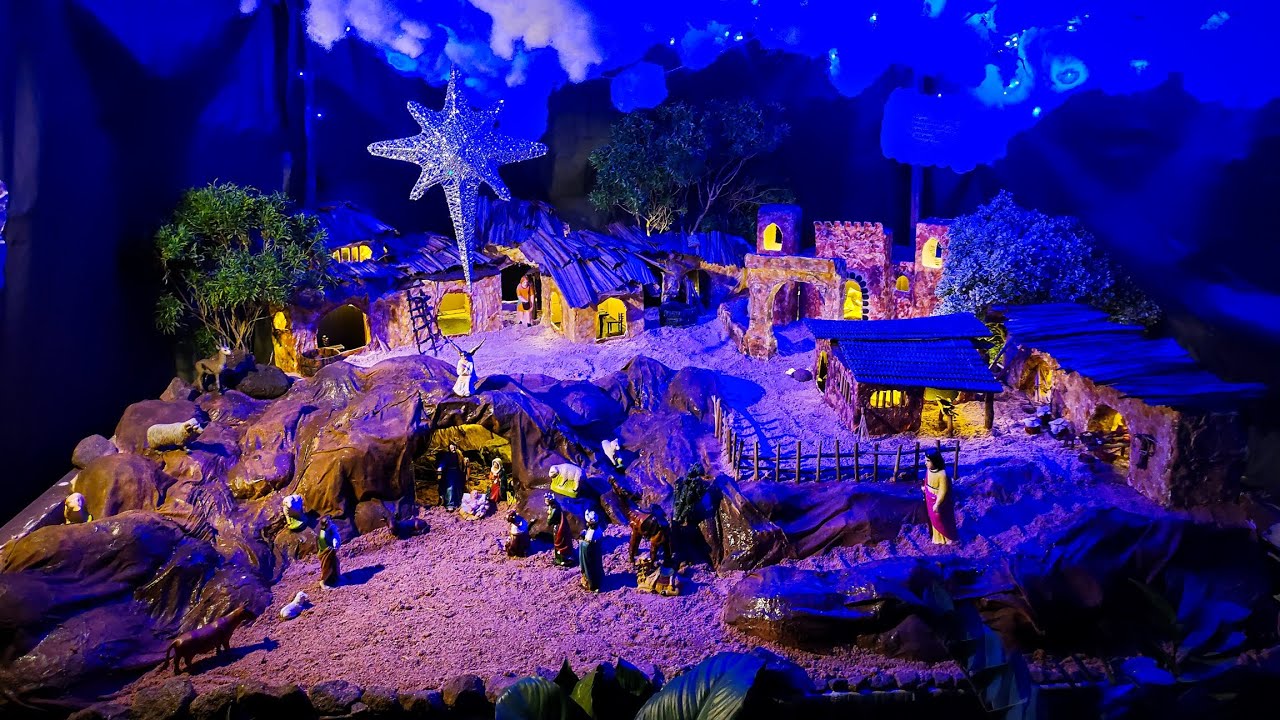 Christmas Crib made with Cardboard | Pulkood പുൽക്കൂട് | Bethlehem ...