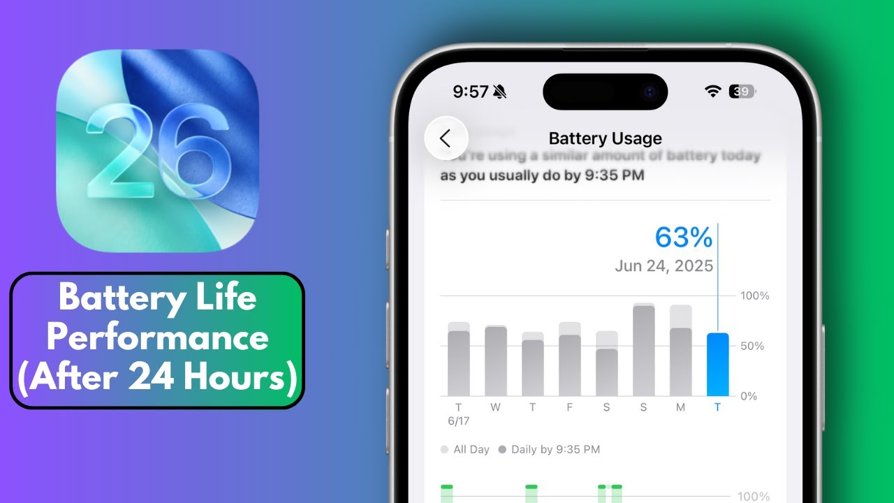 iOS 26 Beta 2 Battery Life, Performance (After 24 Hours) - YouTube