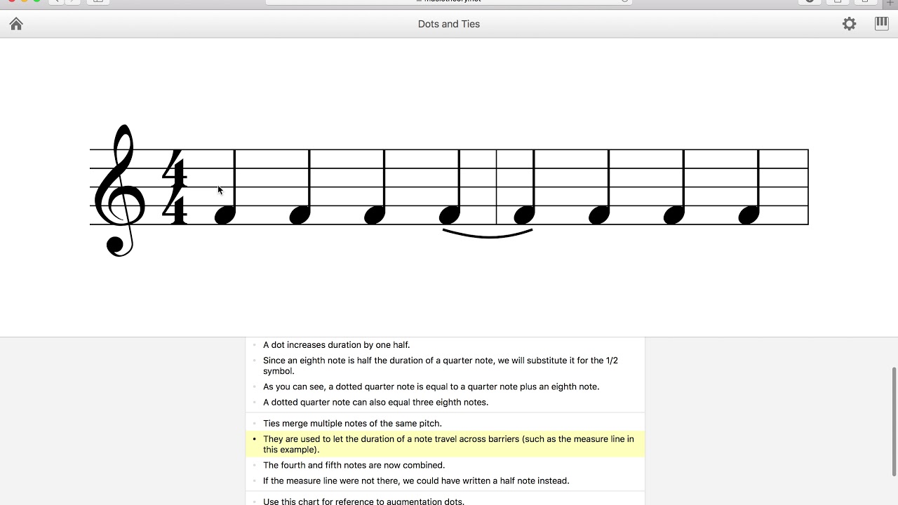 Beginner Music Theory Lesson 5: Dots and Ties - YouTube
