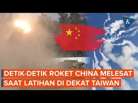 Penampakan China Tembakkan Roket-roketnya saat Latihan di Sekitar Taiwan