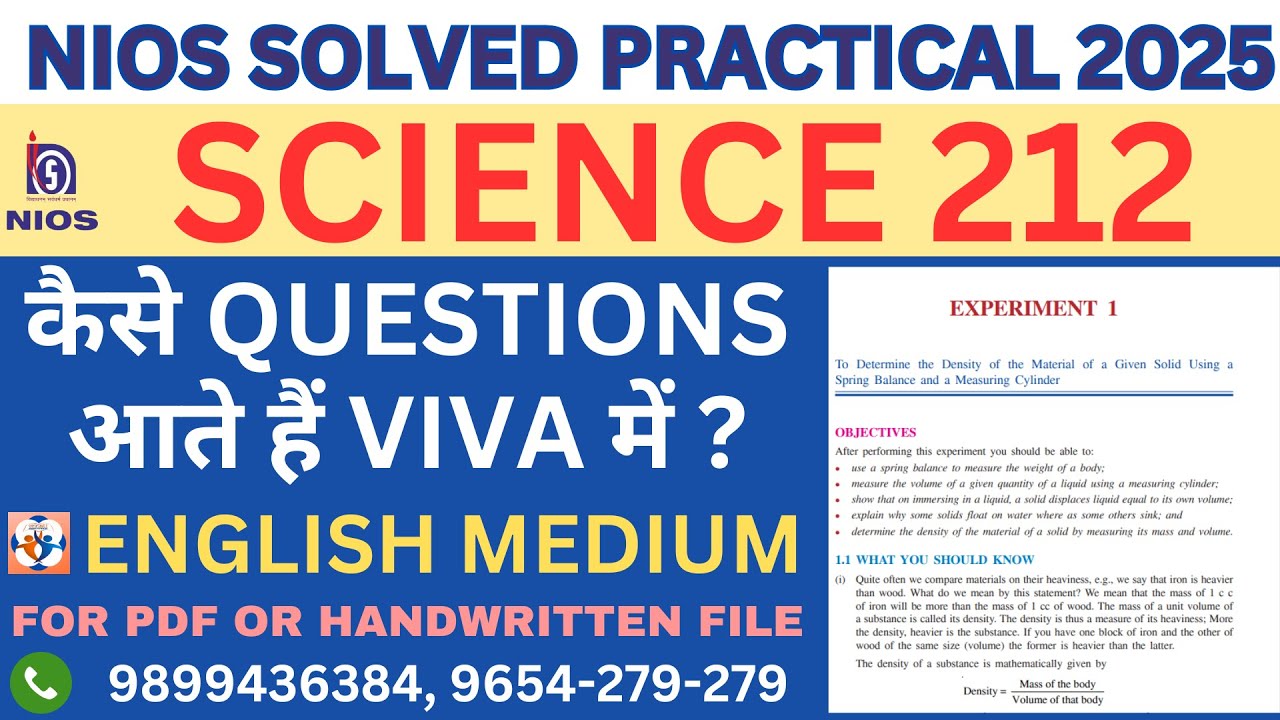 nios class 10 science and technology practical file 2025|nios science solved practical file ...