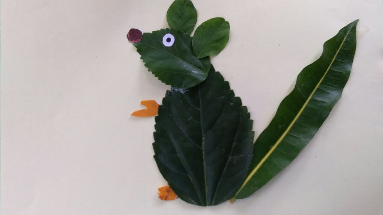 How to make leaf art squirrel easy l leaf craft for kids l make ...