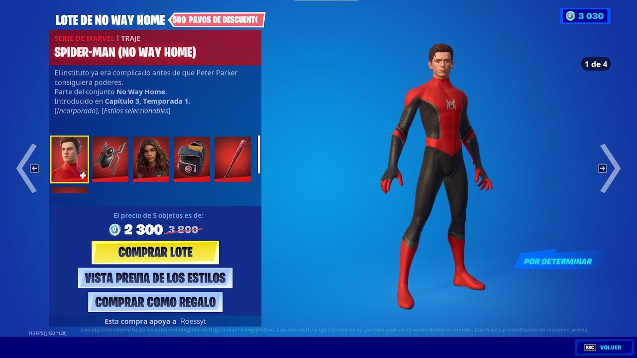 NUEVA SKIN/LOTE de *SPIDER-MAN NO WAY HOME* NUEVA TIENDA FORTNITE HOY ...
