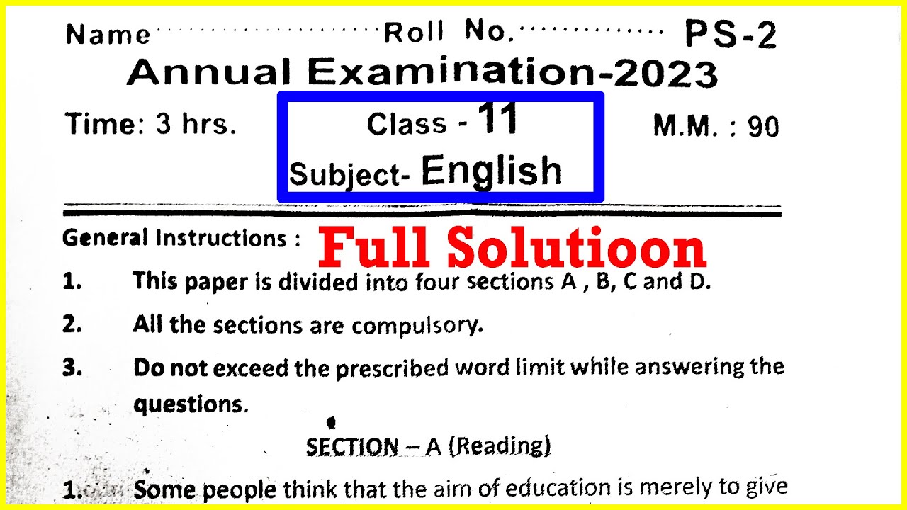 Up Board Class 11 English Exam Paper 2023 24 Up Board Class 11 up-board-class-11-english-exam-paper-2023-24-up-board-class-11