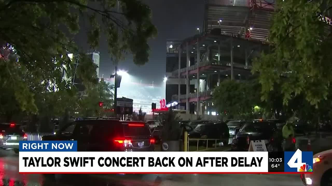 Taylor Swift concert back on after delay - YouTube