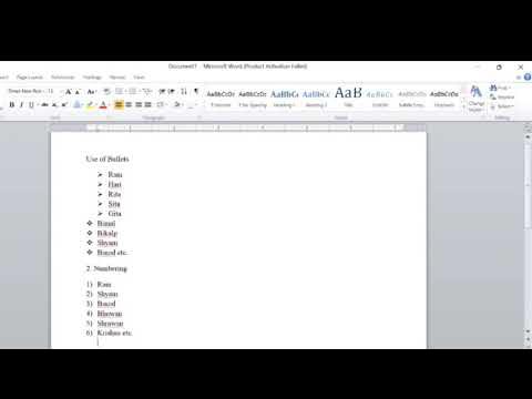 Bullet Numbering Indent Align text left center right and justify - YouTube