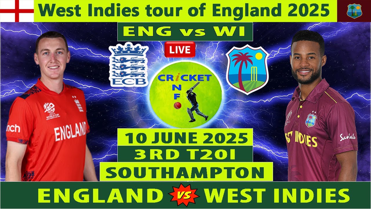 England vs West Indies | ENG vs WI Live | 3rd T20I of West Indies tour ...