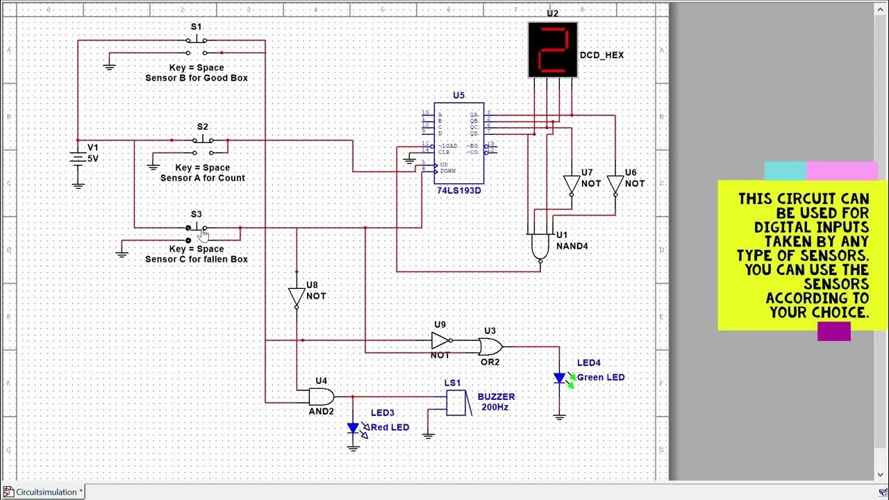 Multisim Bcd Up Down Counter Output To Seven Segment Display Ic 74ls192 Youtube