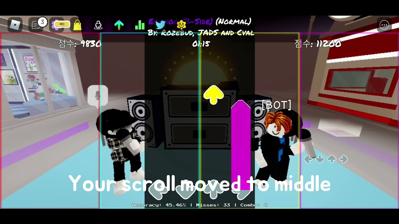 [fnf] How move scroll to the middle - YouTube