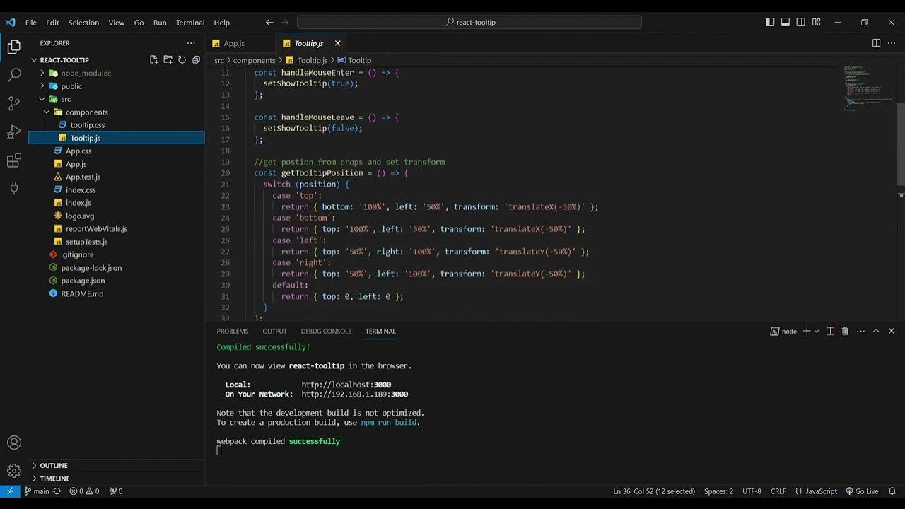 React Tooltip Ii Coding Ninjas Project Ii React Skilltest Youtube