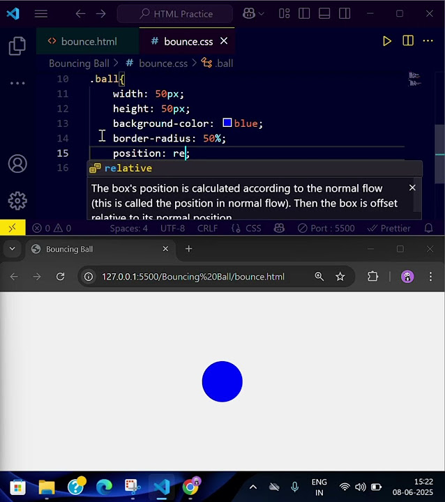 Bouncing Ball Animation Using Pure Css Html Coding Webdesign Css Cssanimation Youtube